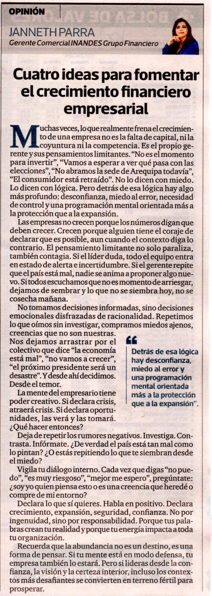 Cuatro ideas para fomentar el crecimiento financiero empresarial